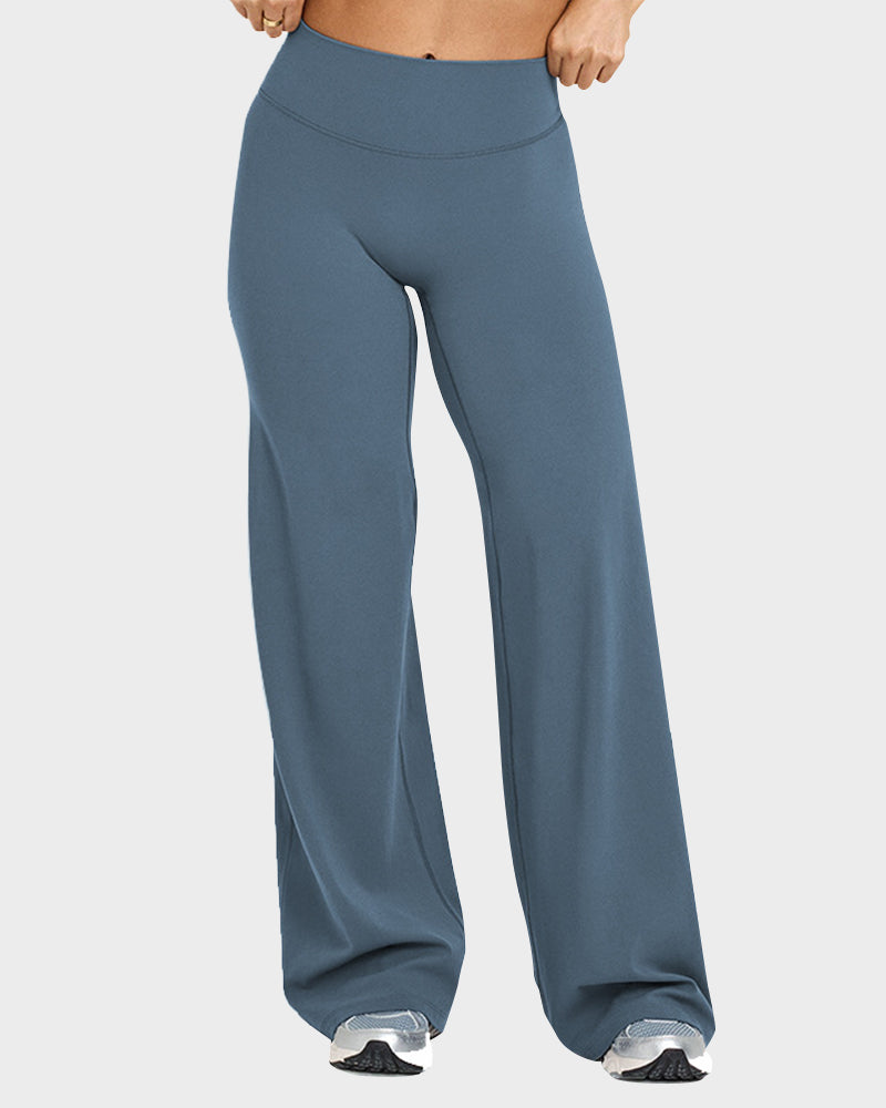 High-Waisted Elastic Wide-Leg Lounge Yoga Pants – HeyShapely